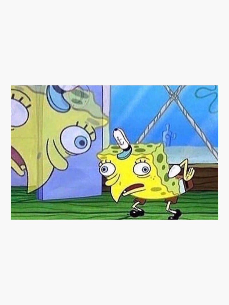 "mocking spongebob meme" Sticker for Sale by yeahboyever | Redbubble