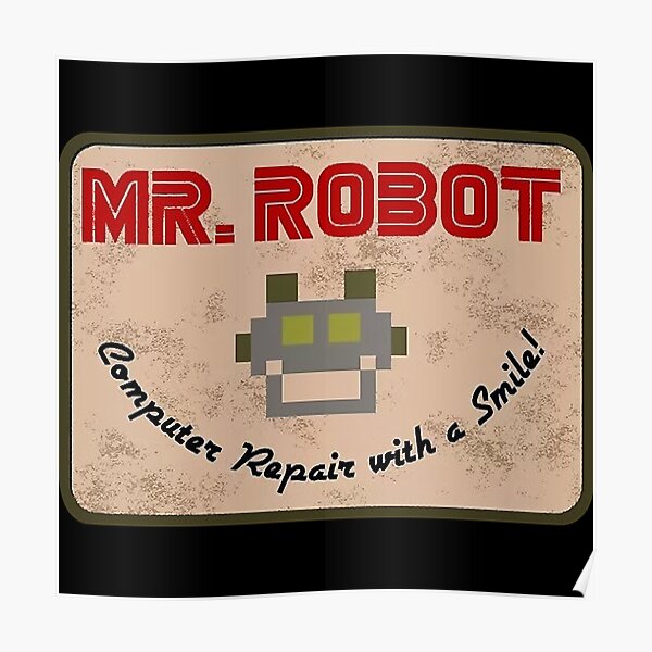 "Mr Robot Logo Design Sticker" Poster for Sale by SiahaK982 | Redbubble