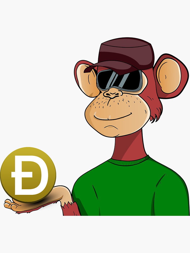 "Dawn Ape Doge Coin DOGE Brown NFT" Sticker for Sale by codezela-nft ...