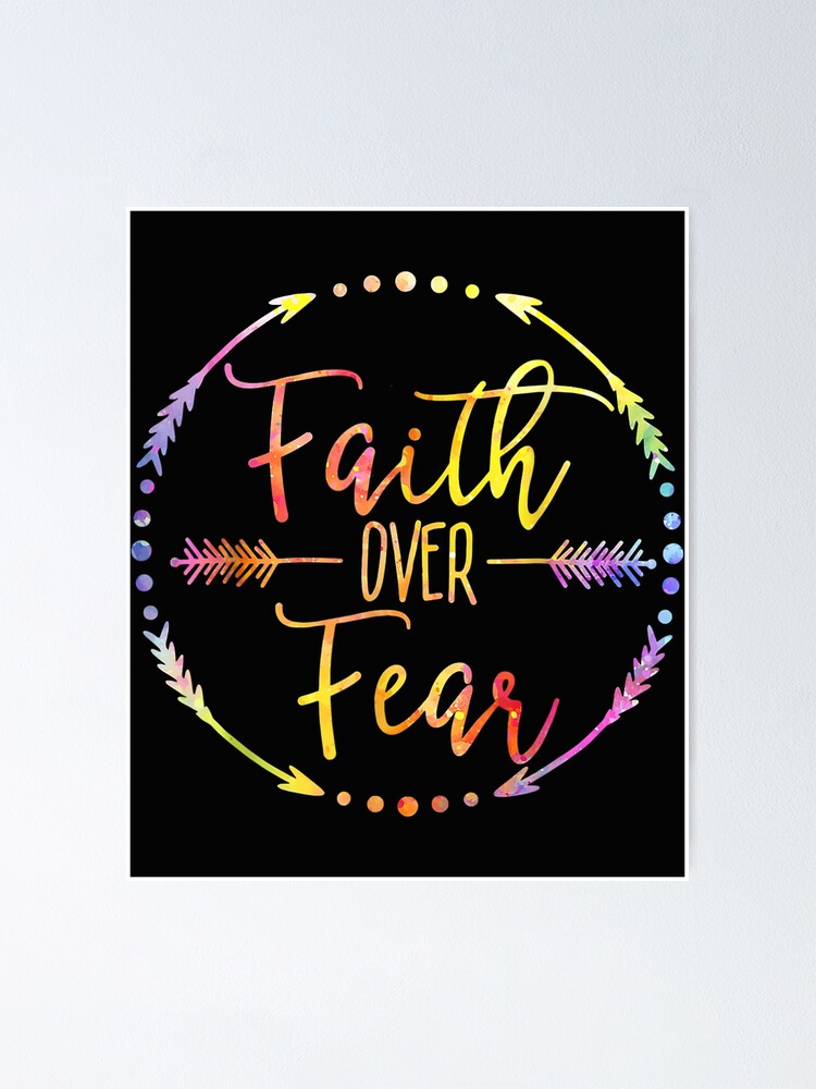 "Faith Over Fear Arrows Cute Lettering Inspirational" Poster for Sale ...
