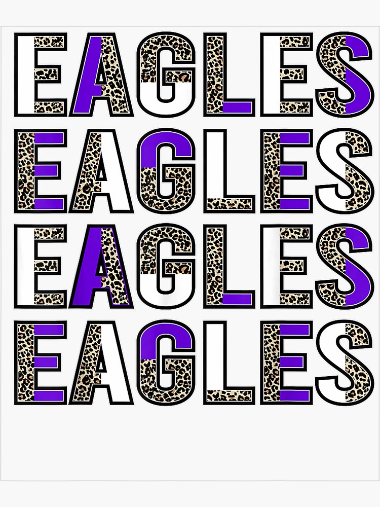 "Eagles Repeating Purple White Split Lettering" Sticker for Sale by ...