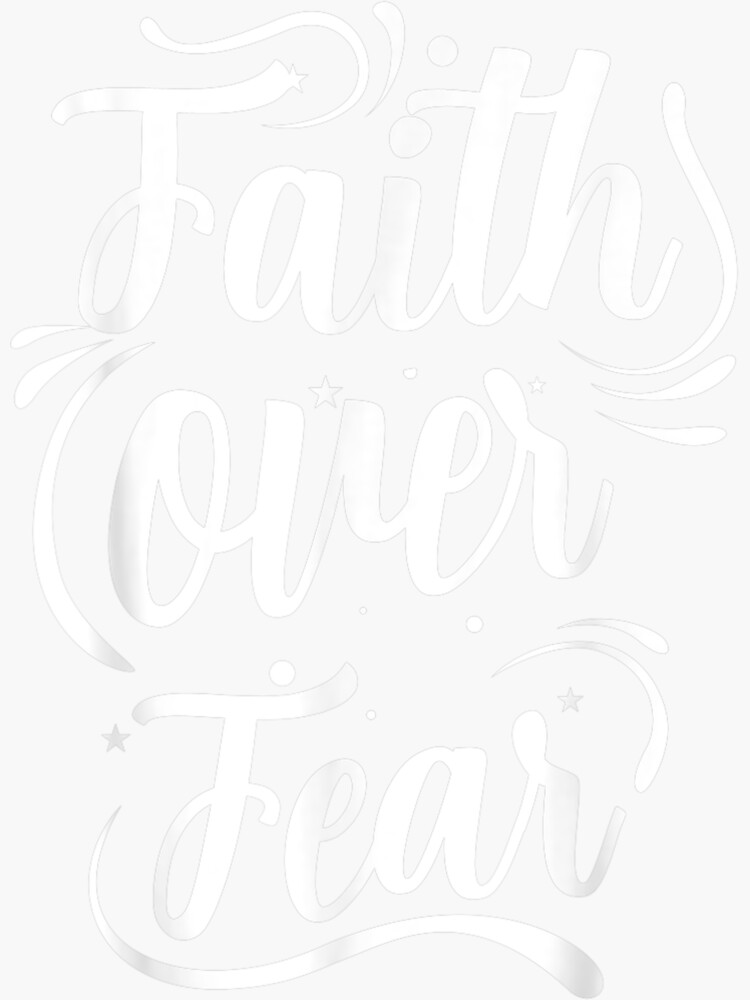 "Faith Over Fear Cute Lettering Inspirational Christian" Sticker for ...