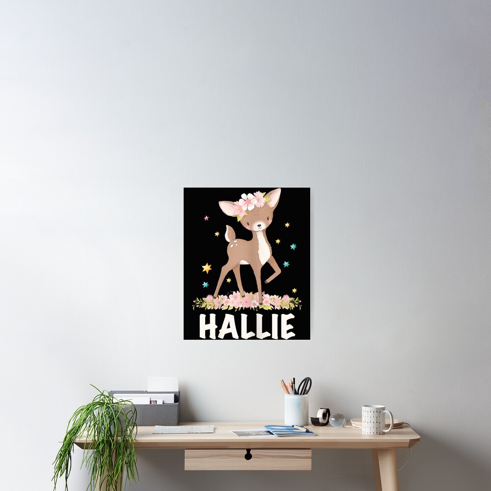 "Fawn girl name lettering Hallie" Poster for Sale by Miyamotoe | Redbubble