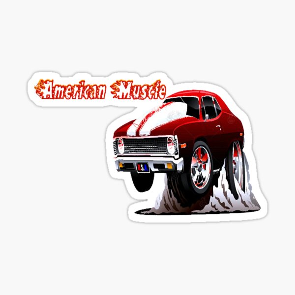 "American Classic Muscle Car " Sticker for Sale by Stephanie67711 ...