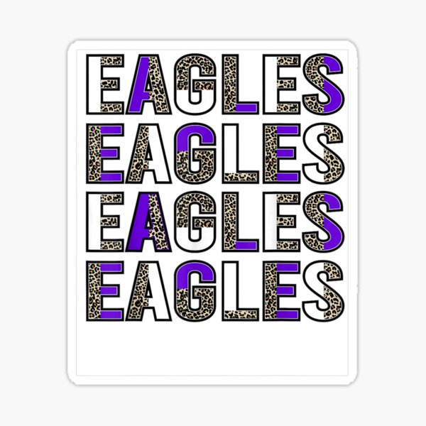 "Eagles Repeating Purple White Split Lettering" Sticker for Sale by ...