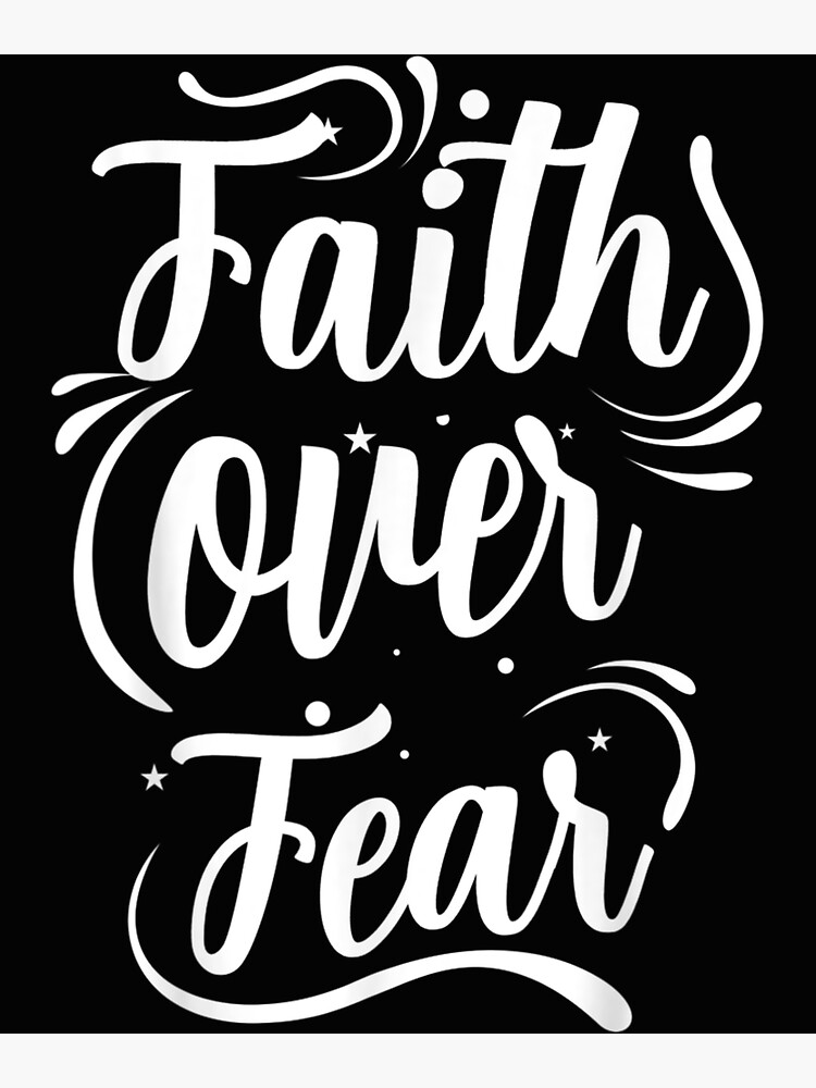 "Faith Over Fear Cute Lettering Inspirational Christian" Poster for ...