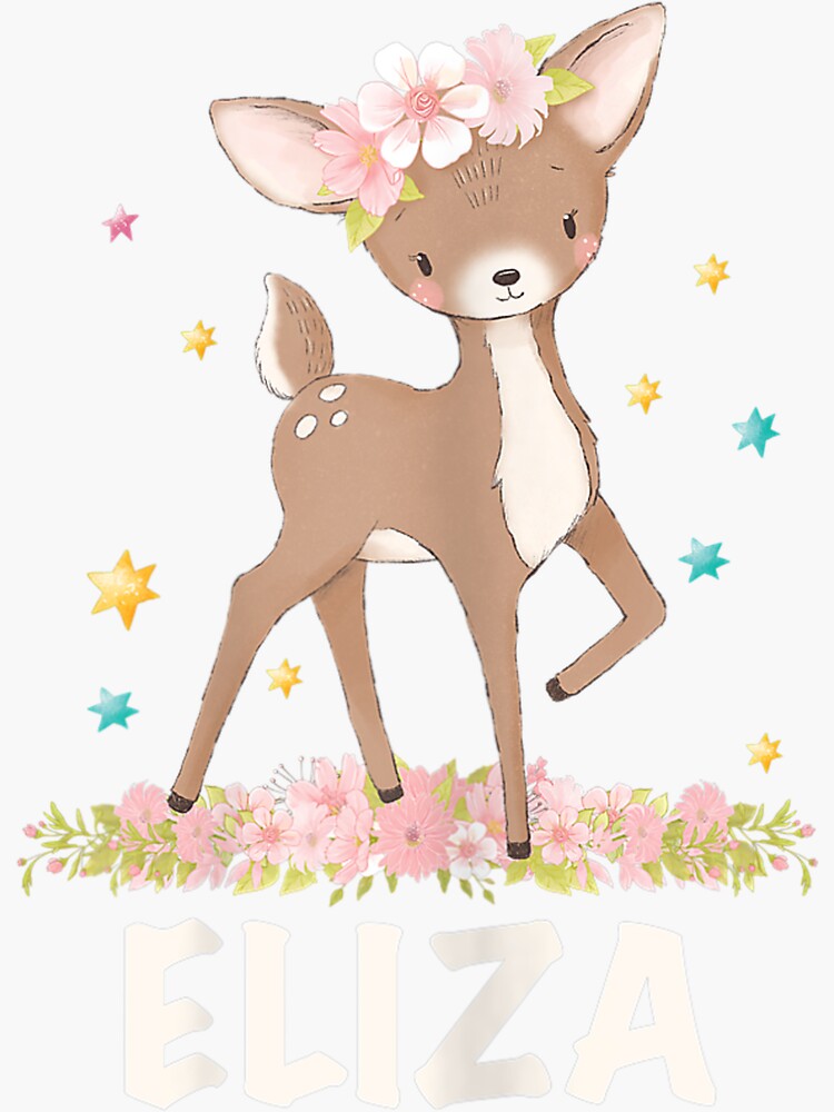 "Fawn girl name lettering Eliza" Sticker for Sale by Miyamotoe | Redbubble