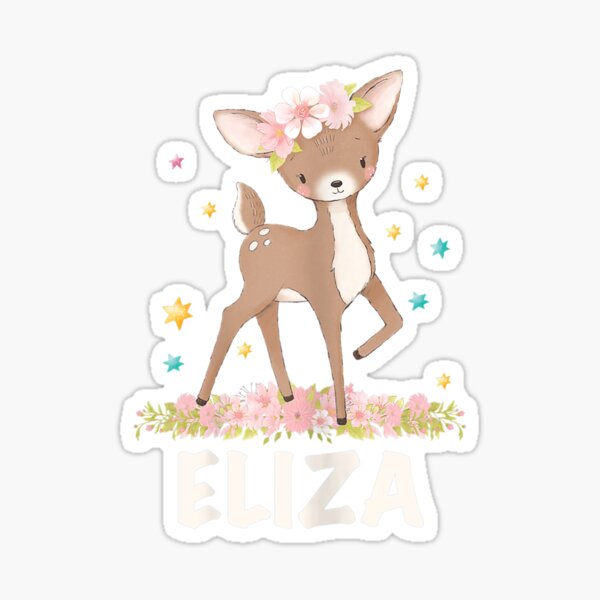 "Fawn girl name lettering Eliza" Sticker for Sale by Miyamotoe | Redbubble