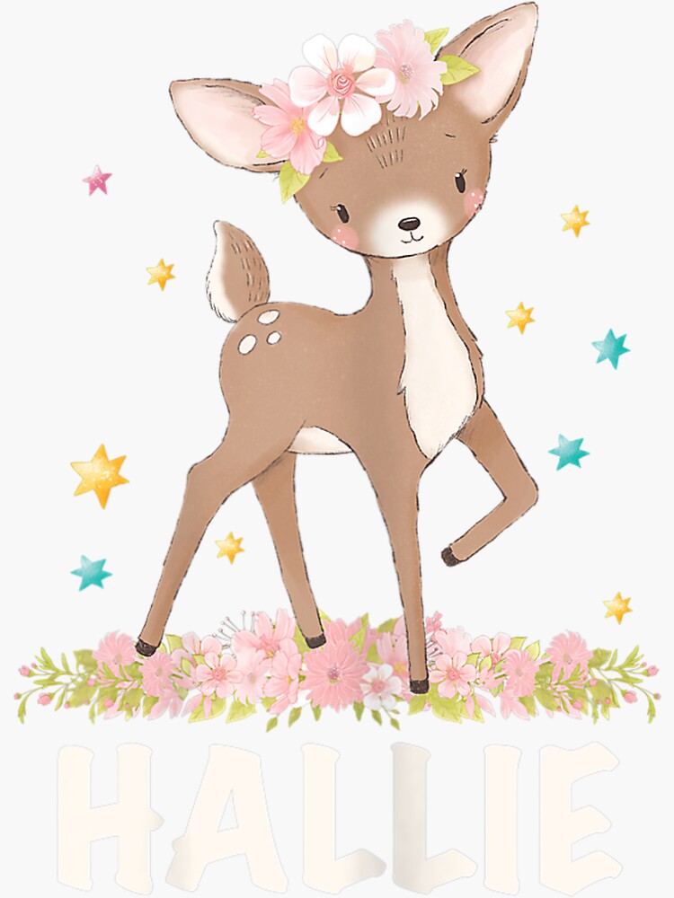 "Fawn girl name lettering Hallie" Sticker for Sale by Miyamotoe | Redbubble