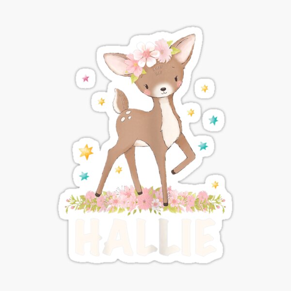 "Fawn girl name lettering Hallie" Sticker for Sale by Miyamotoe | Redbubble