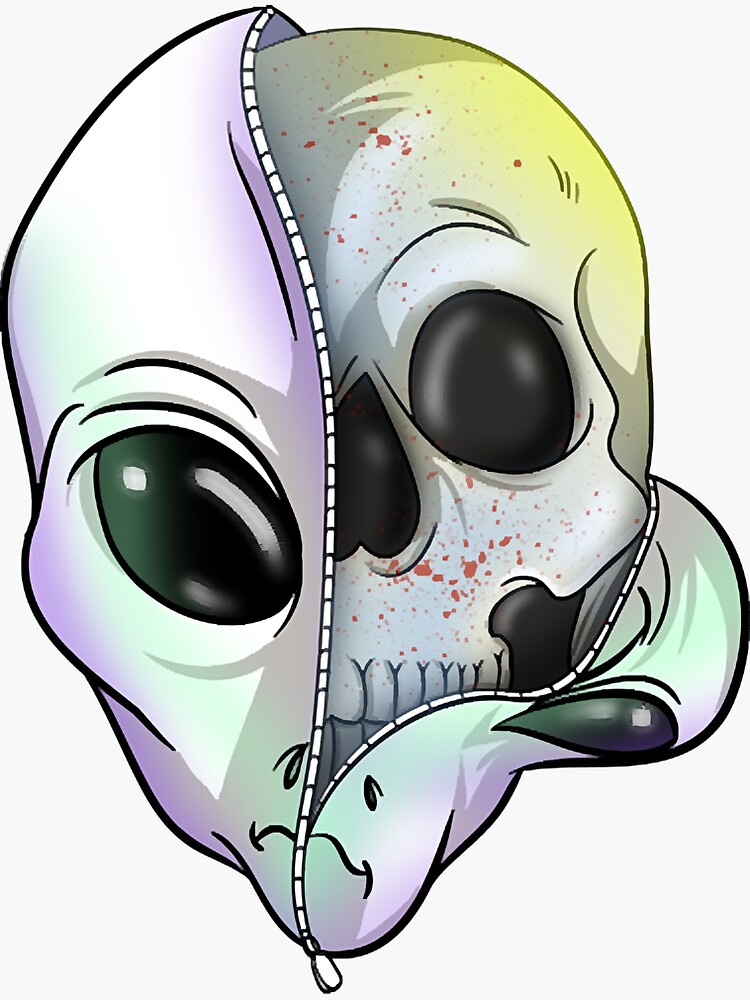 "Spaceman Skeleton Anatomy Space Alien Skull " Sticker for Sale by ...
