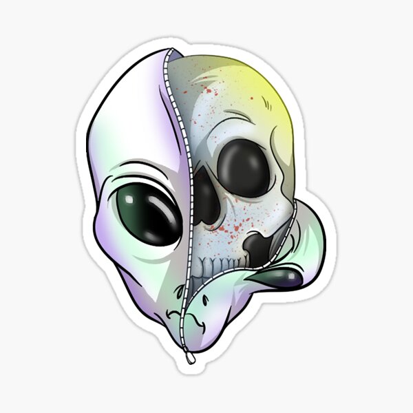 "Spaceman Skeleton Anatomy Space Alien Skull " Sticker for Sale by ...