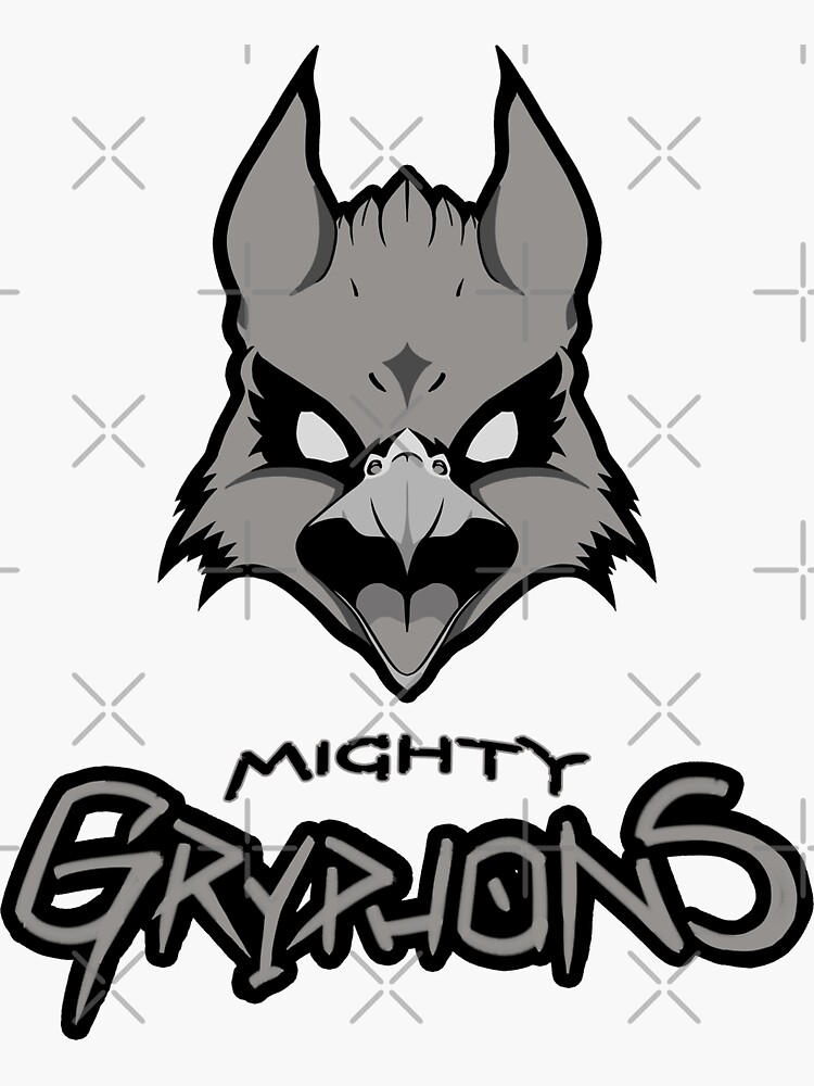 "Gryphon Mascot - Grey" Sticker for Sale by Hakuho-BG | Redbubble