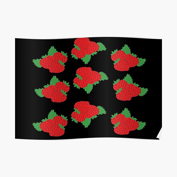 "Strawberries Aesthetic Fruit Art Graphic Design" Poster for Sale by ...