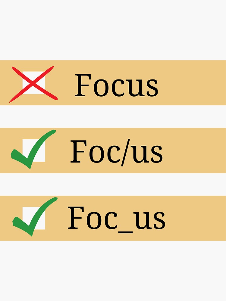 "Focus checklist" Sticker for Sale by Vern0828 | Redbubble