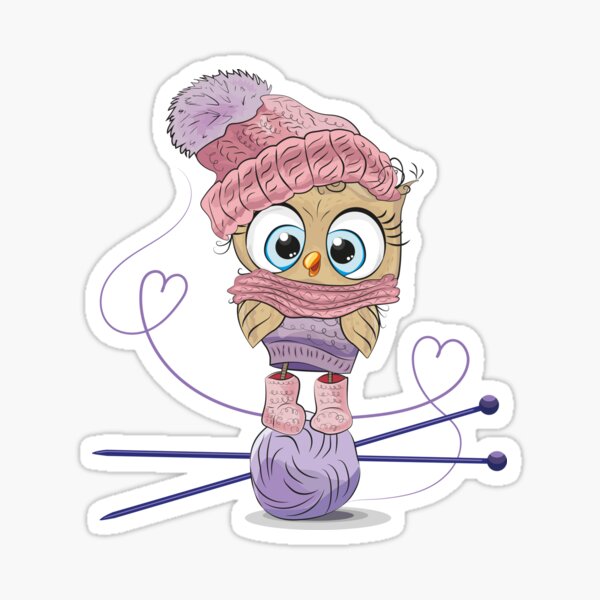 "Cute Bird Wearing Pink Knit Cuff Beanie" Sticker for Sale by Desenio ...