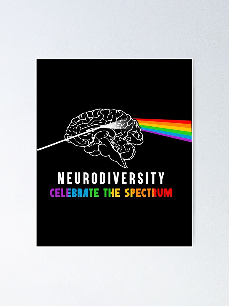 "Neurodiversity Autism Spectrum Brain ASD ADHD Rainbow" Poster for Sale ...