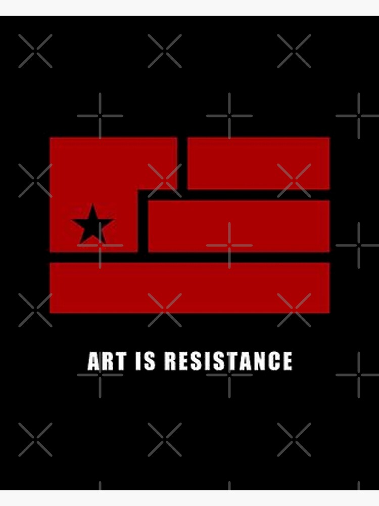 "Red on black Year zero Art is Resistance Nine Inch Nails logo" Canvas ...