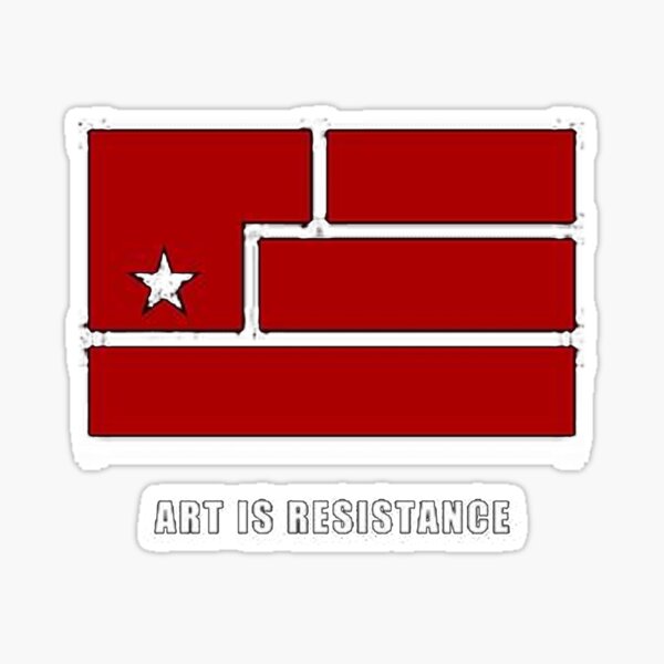 "Red on black Year zero Art is Resistance Nine Inch Nails logo" Sticker ...
