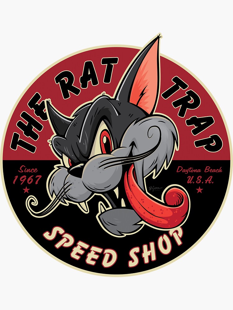 "Vintage Rockabilly Hot Rod Cat " Sticker for Sale by TheBujeezis ...