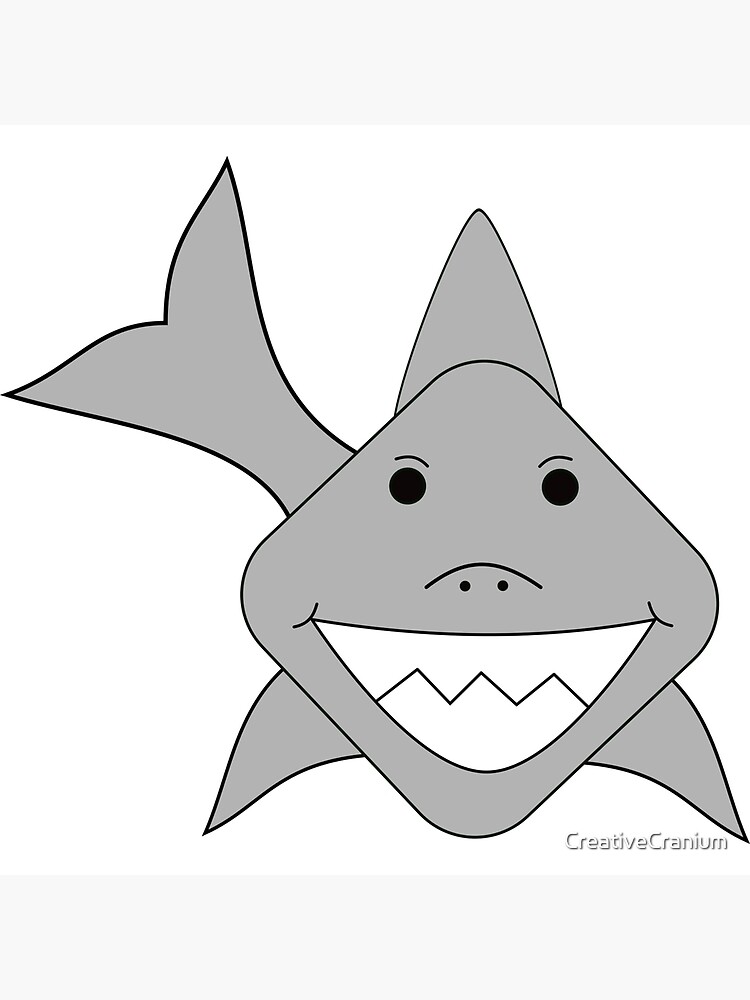 "Cute Shark With A Precious Face Drawn in The Kawaii Style" Poster for ...