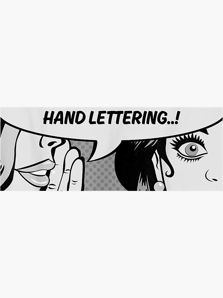 "Hand Lettering - Women Whispering - Hand Writing - Comic" Sticker for ...
