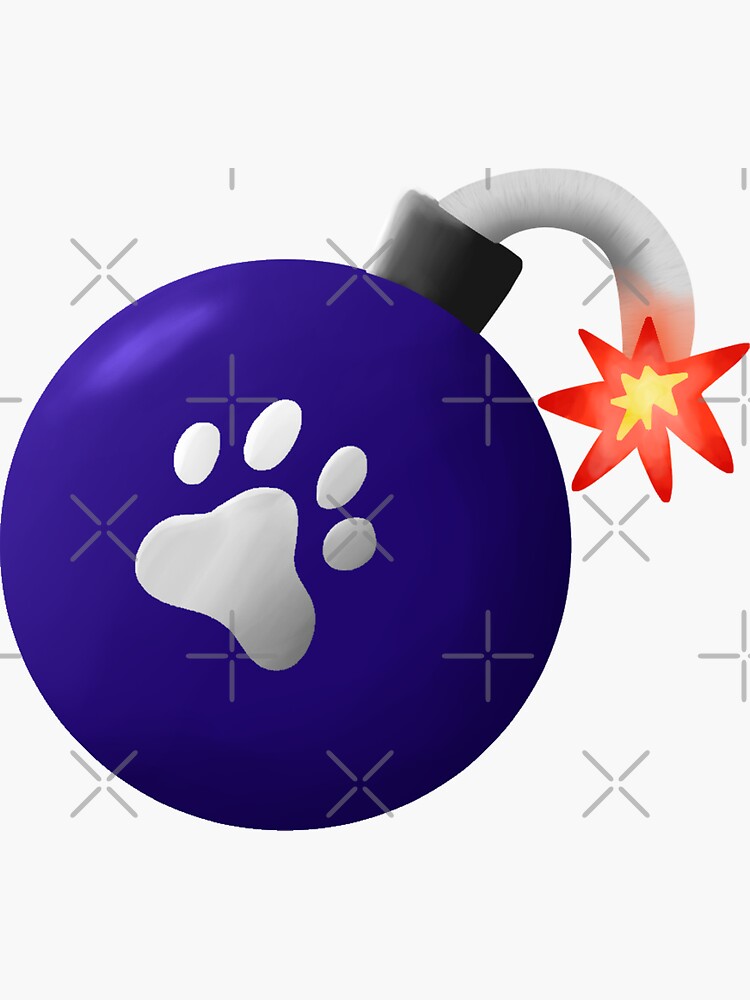 "Cat Bomb!" Sticker for Sale by Flickerwick | Redbubble
