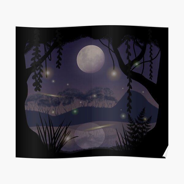 "Nighttime Jungle Window" Poster for Sale by Sugarloafdesign | Redbubble
