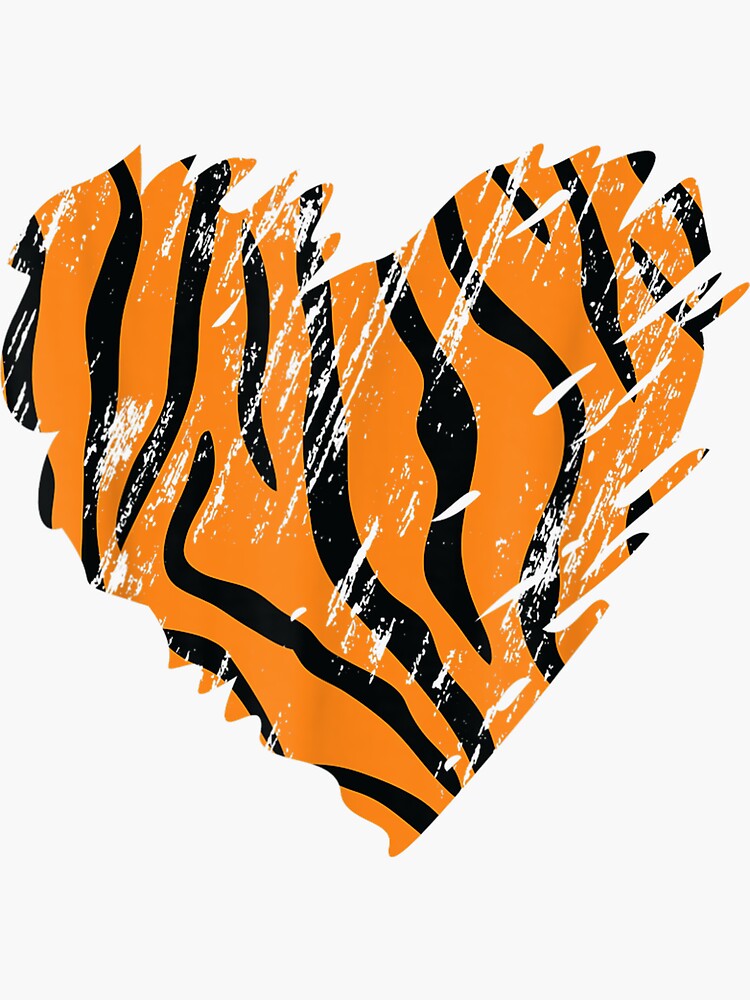 "Heart Tiger Print" Sticker for Sale by ChiMiwa | Redbubble