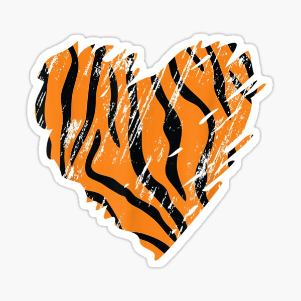 "Heart Tiger Print" Sticker for Sale by ChiMiwa | Redbubble