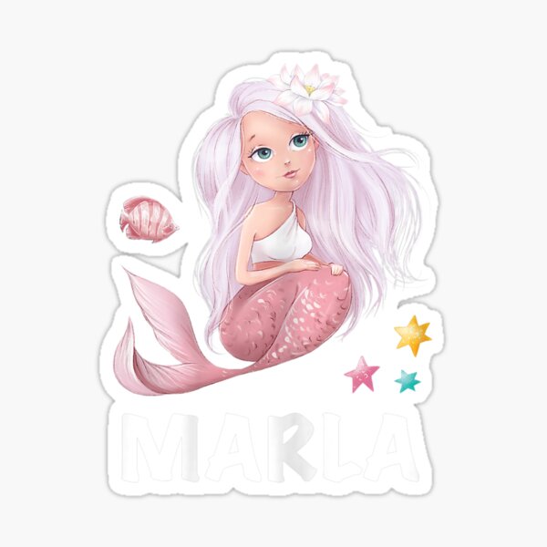 "Mermaid girl's lettering Marla" Sticker for Sale by ChiMiwa | Redbubble