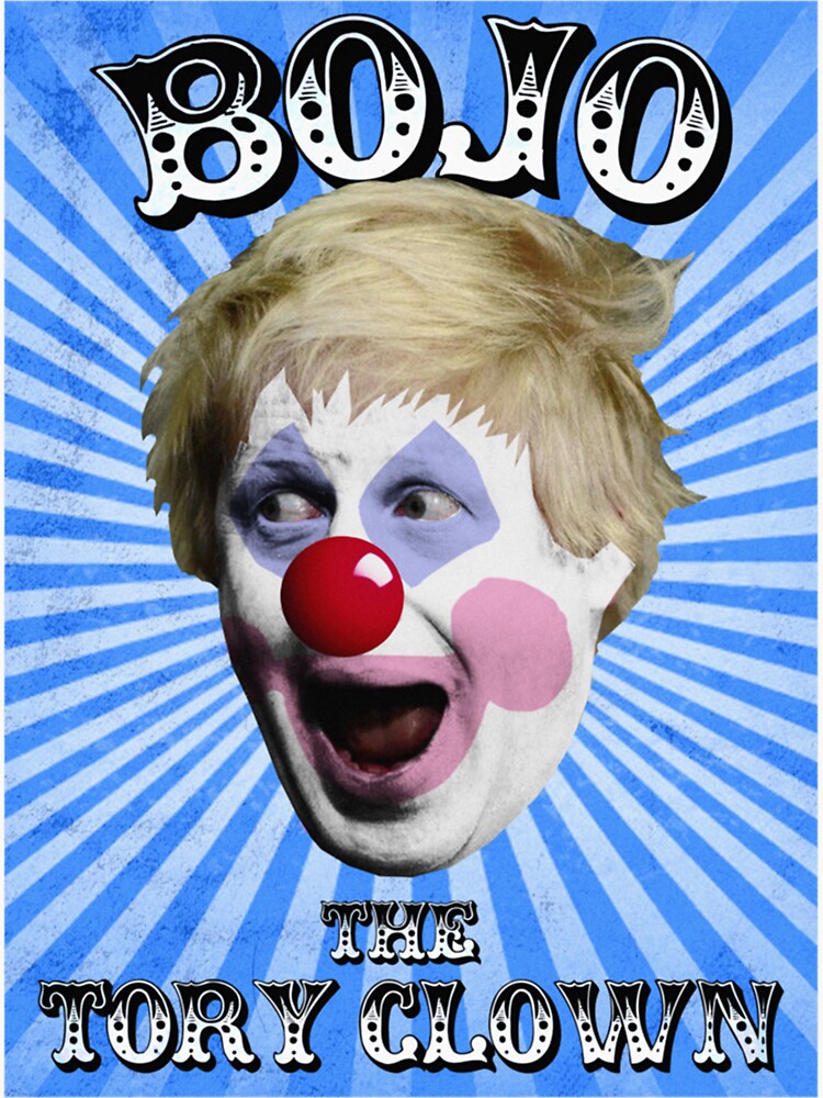 "Boris Johnson BOJO THE CLOWN " Sticker for Sale by DreamDrawing ...