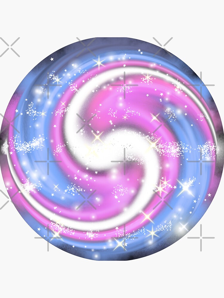 "Trans Galaxy Pride Color Swirl" Sticker for Sale by BiwitchingQueer ...
