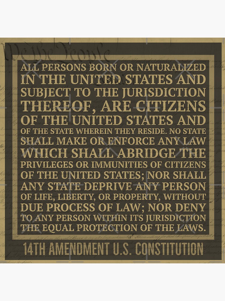 "14th Amendment We The People Overlay Square" Sticker for Sale by ...