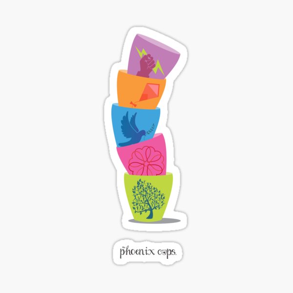 "Phoenix Cups Stacked" Sticker for Sale by PhoenixSupport | Redbubble