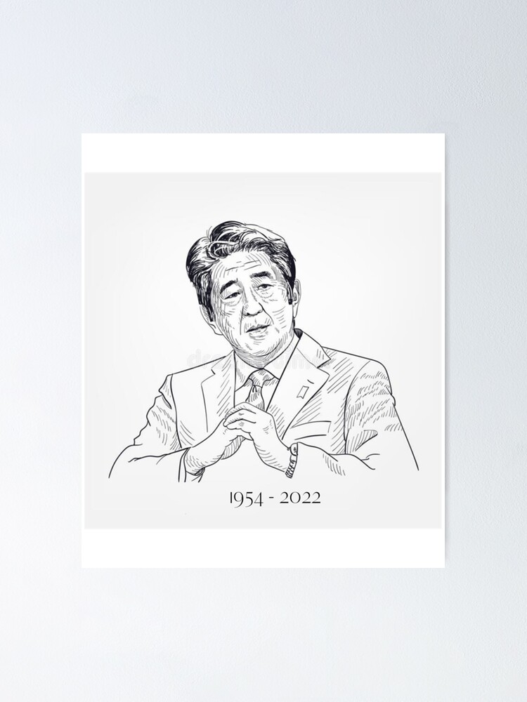 "Shinzo Abe Drawing Illustration " Poster for Sale by MariahHuckabays ...