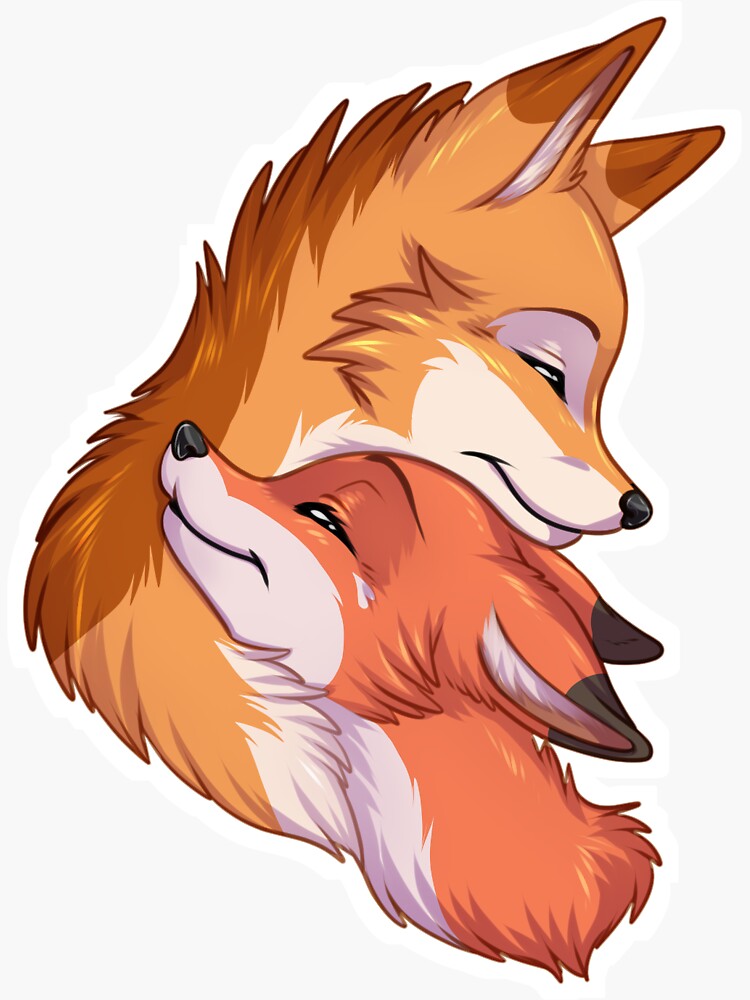 "cuddle fox" Sticker for Sale by Dijoki | Redbubble