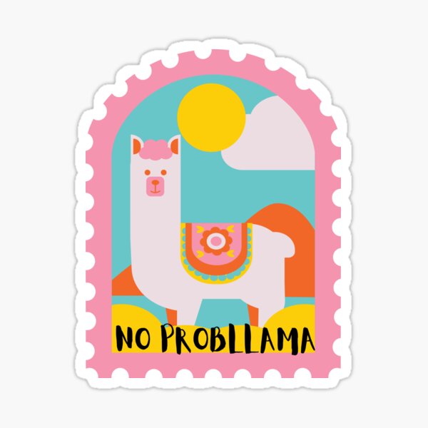 "No Probllama Postage Stamp" Sticker for Sale by Ami-Ami | Redbubble