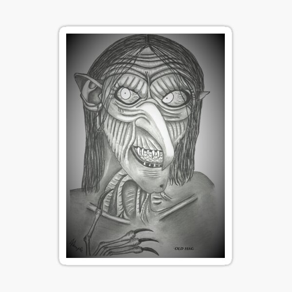 Old Hag Sticker For Sale By Jennysempleart Redbubble