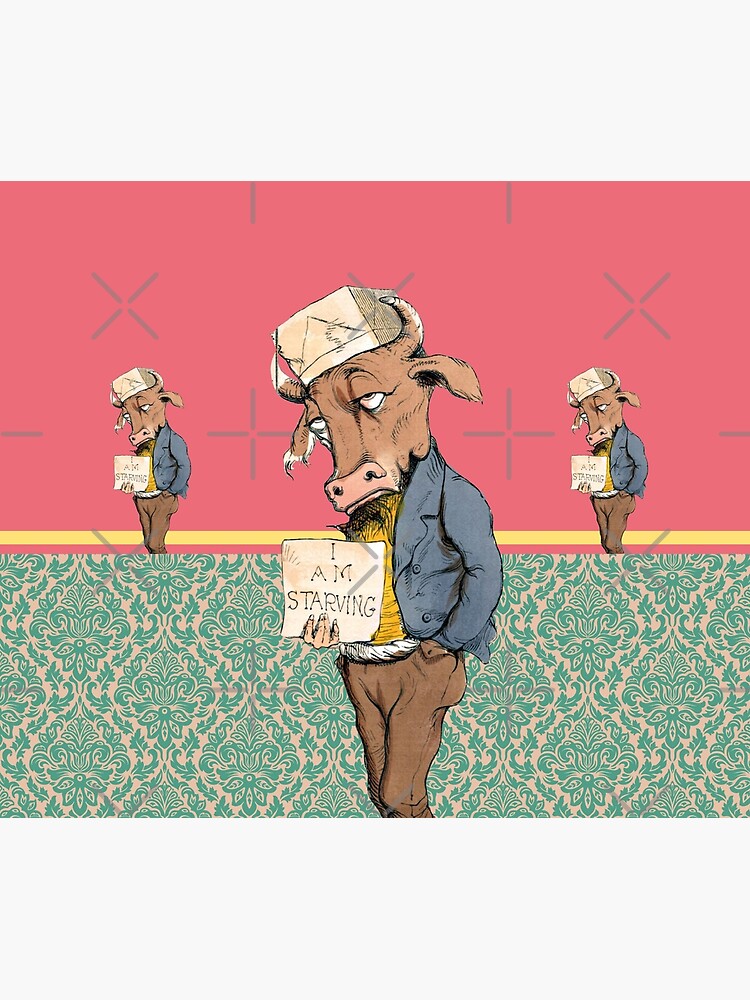 Lámina fotográfica «Vaca hambrienta ruega, había una vez un hermoso ...