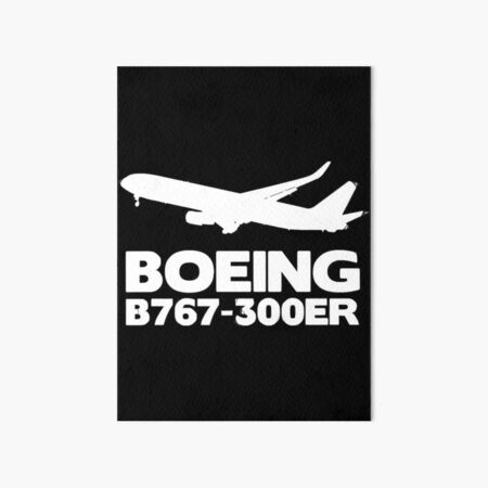 "Boeing B767-300ER Silhouette Print (White) " Art Board Print for Sale ...
