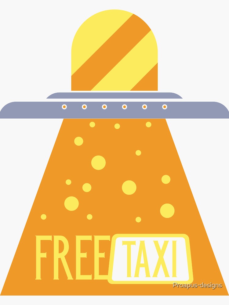 "Free Taxi" Sticker for Sale by Proapus-designs | Redbubble