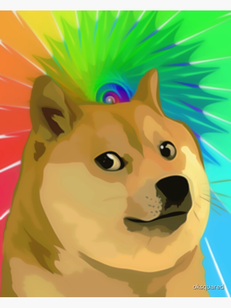 "Doge Rainbow" Sticker for Sale by oksquared | Redbubble