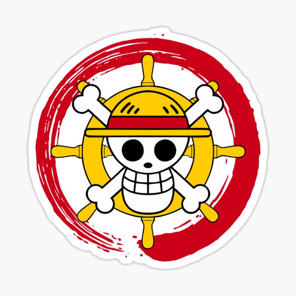 "Straw Hat Jolly Roger One Piece" Sticker for Sale by Variyand | Redbubble
