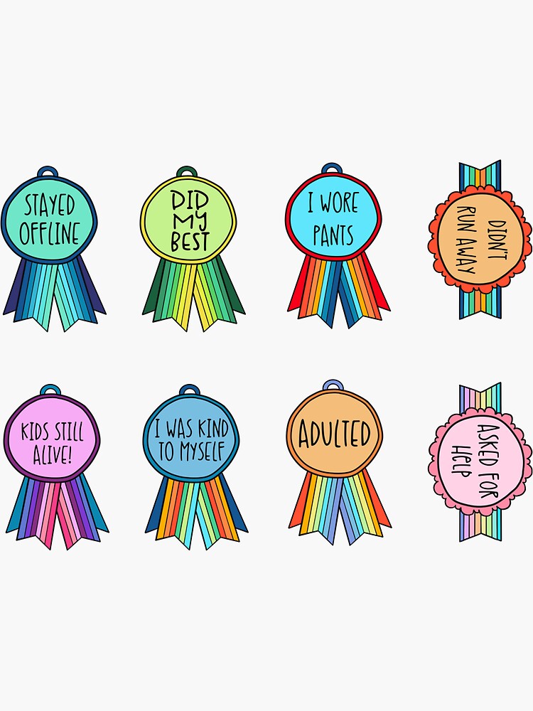 "Adult achievement badges" Sticker for Sale by BlackbirdCC | Redbubble
