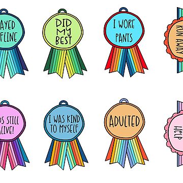 "Adult achievement badges" Sticker for Sale by BlackbirdCC | Redbubble