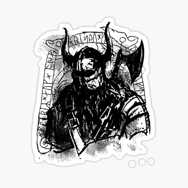 "Anglo Saxon Viking Berserker Horned Helmet" Sticker for Sale by ...