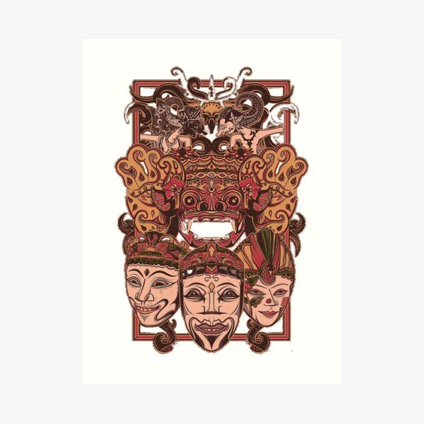 "barong, sketsa culture of bali indonesia" Art Print for Sale by ...