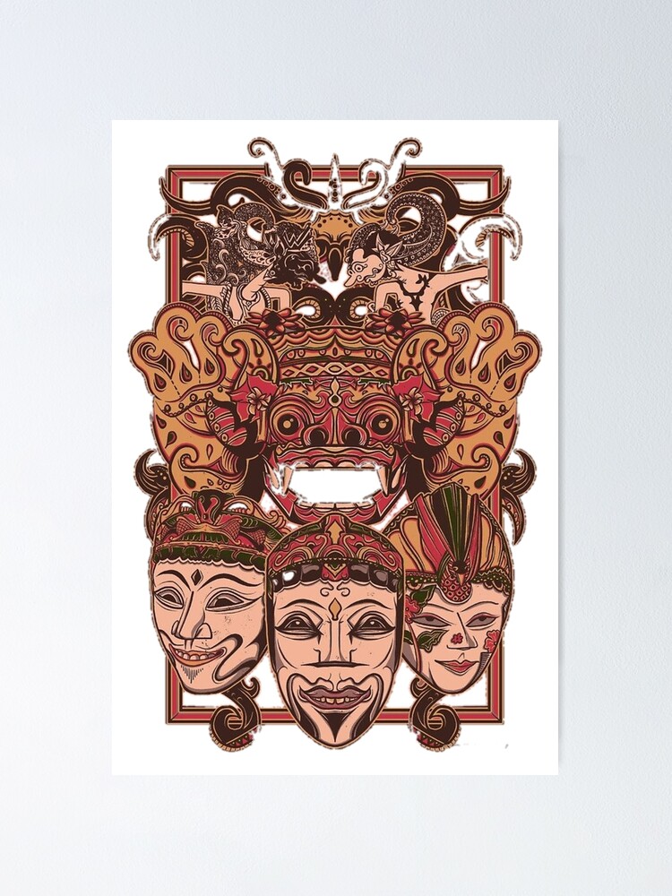 "barong, sketsa culture of bali indonesia" Poster for Sale by diejawa ...