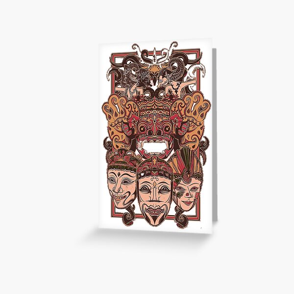 "barong, sketsa culture of bali indonesia" Greeting Card for Sale by ...